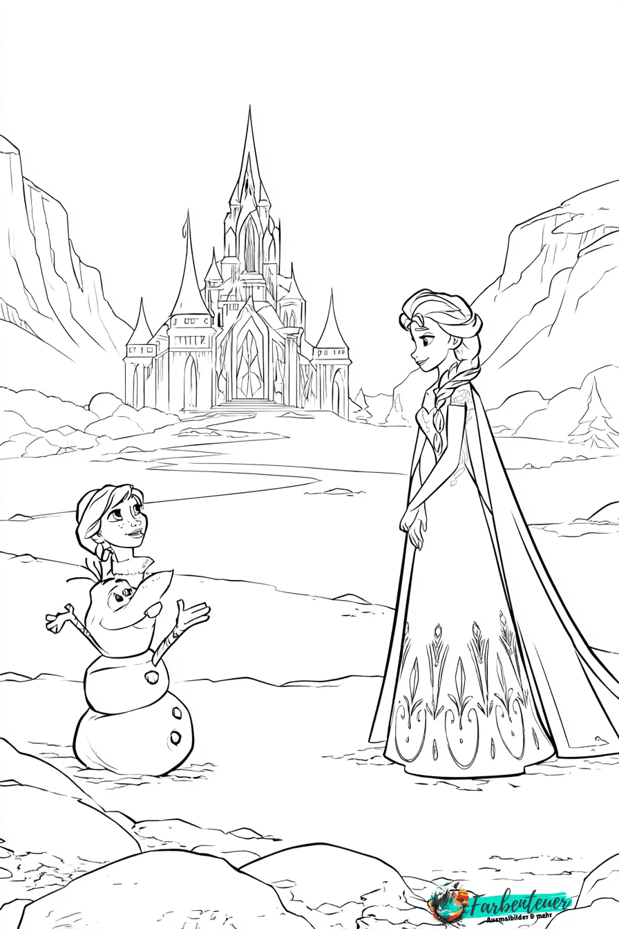 Kostenlose Ausmalbilder mit Elsa und Anna für kreative Malstunden ...